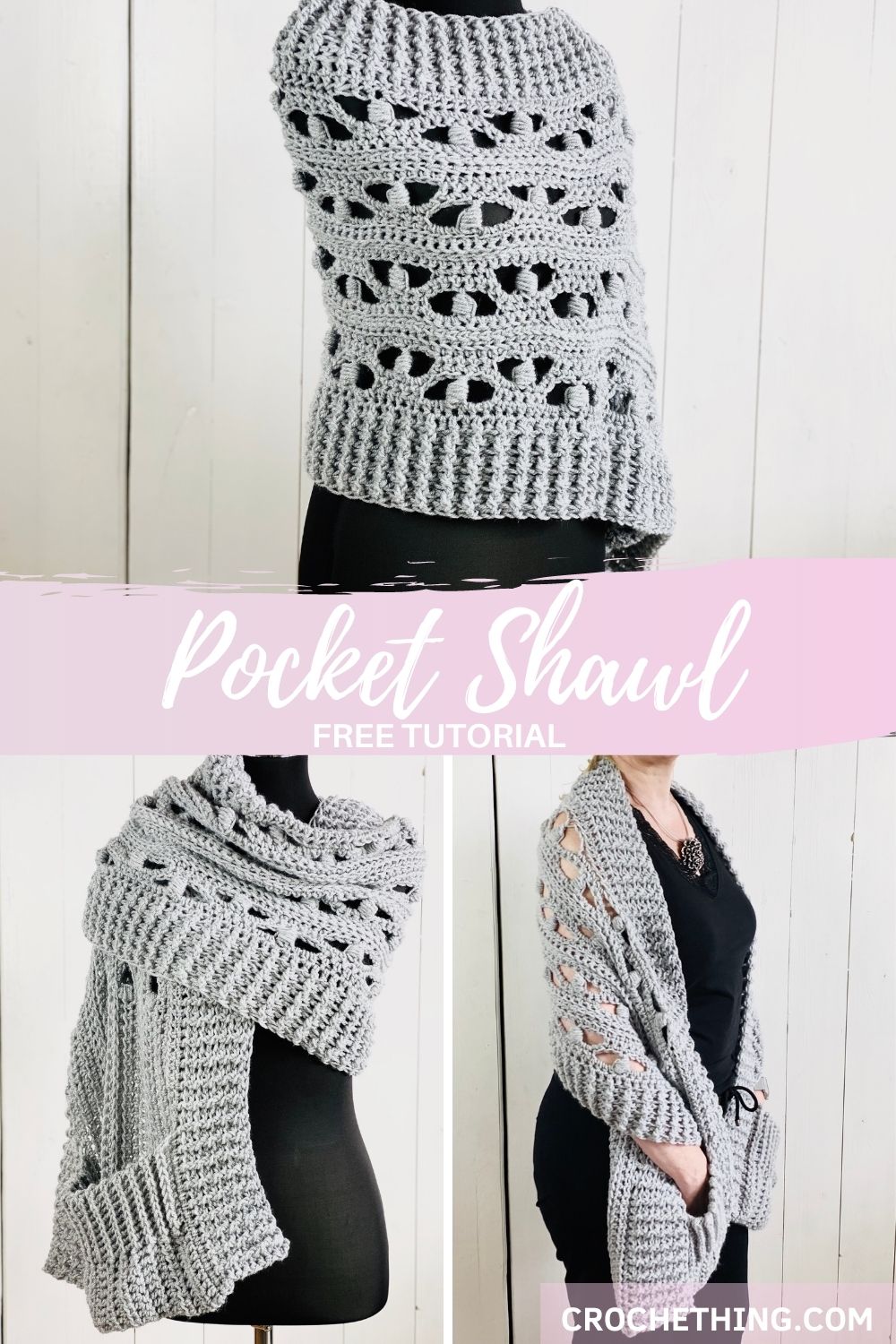Pocket shawl 2020: free crochet pattern + step by step video
